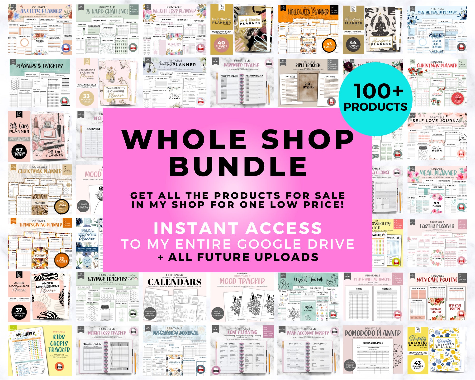 Whole Shop Bundle All the Planners and Inserts in My Google Drive ...