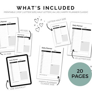 Green Planners & Trackers Bundle - Printable, Download, Daily Planner ...