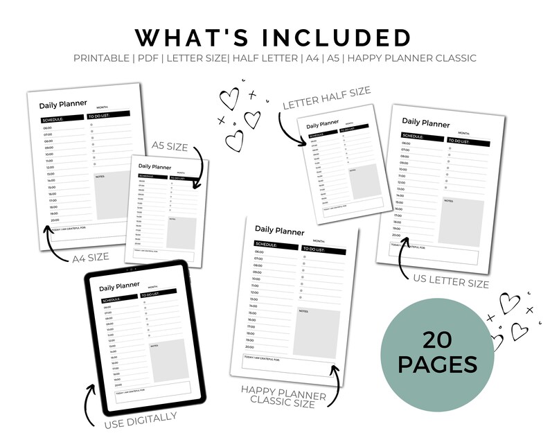 Green Planners & Trackers Bundle Printable Download Daily - Etsy
