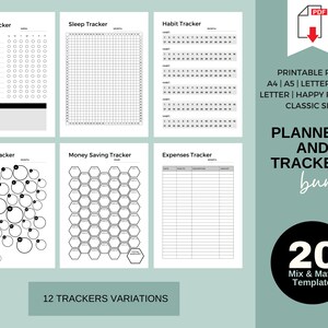 Green Planners & Trackers Bundle - Printable, Download, Daily Planner ...