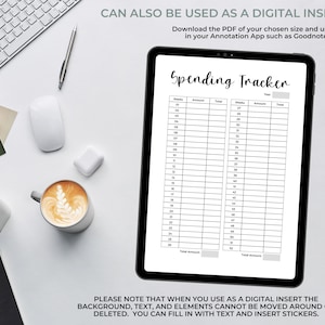 Spending Tracker Printable Instant Download, No Spend Challenge ...