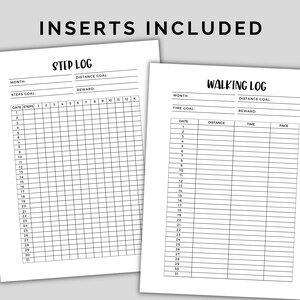 Step & Walking Tracker - Printable, Download, Step Log, Planner Insert ...