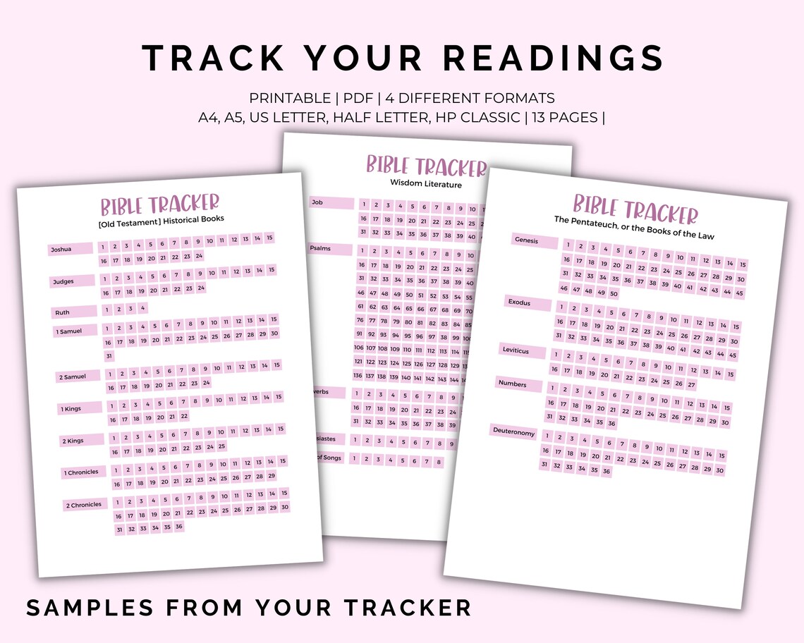 Printable Bible Reading Tracker: Christian Faith Planner (PDF) - Etsy