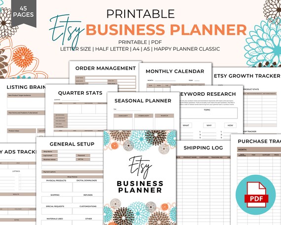 Etsy Business Planner Printable Instant Download Etsy | Etsy
