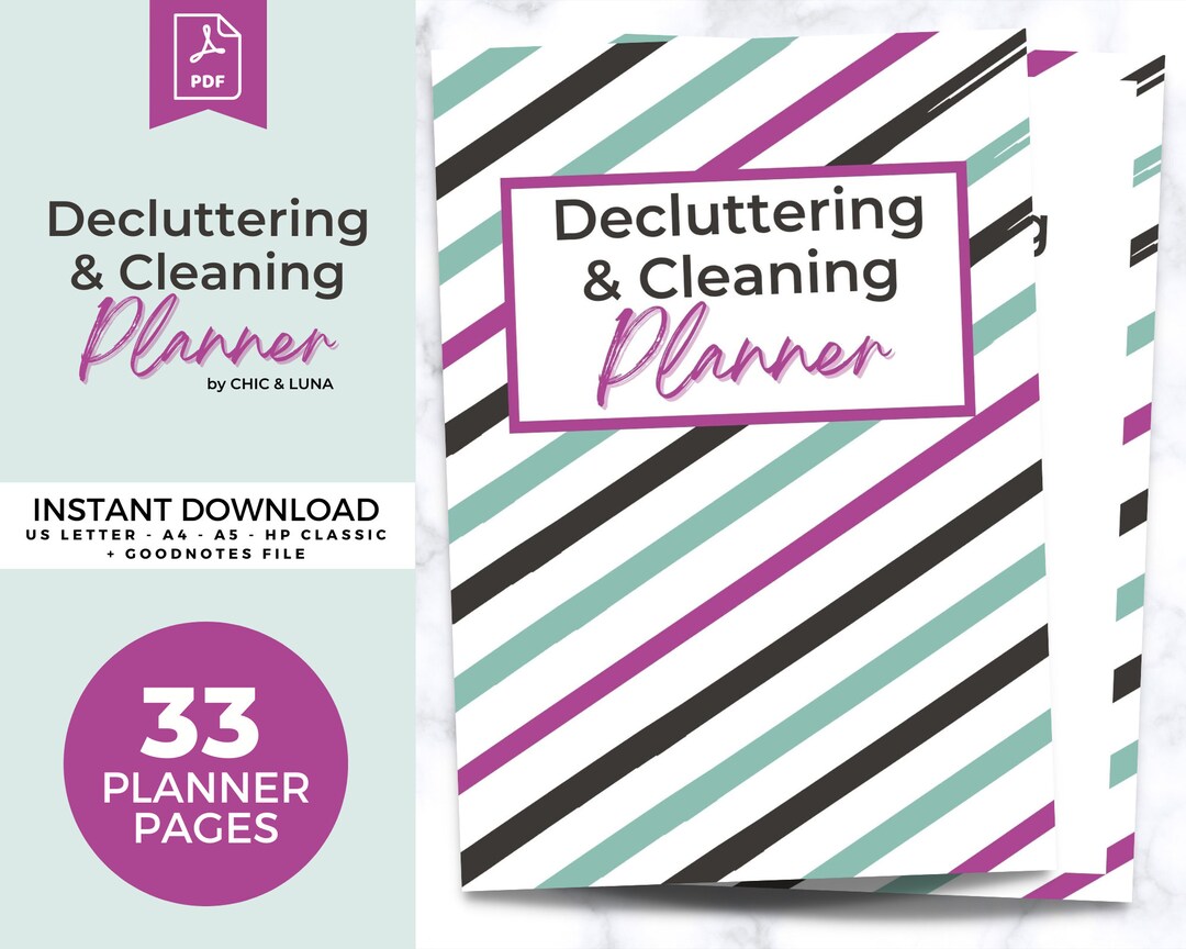 Decluttering Planner - Printable Cleaning Journal - Decluttering and ...