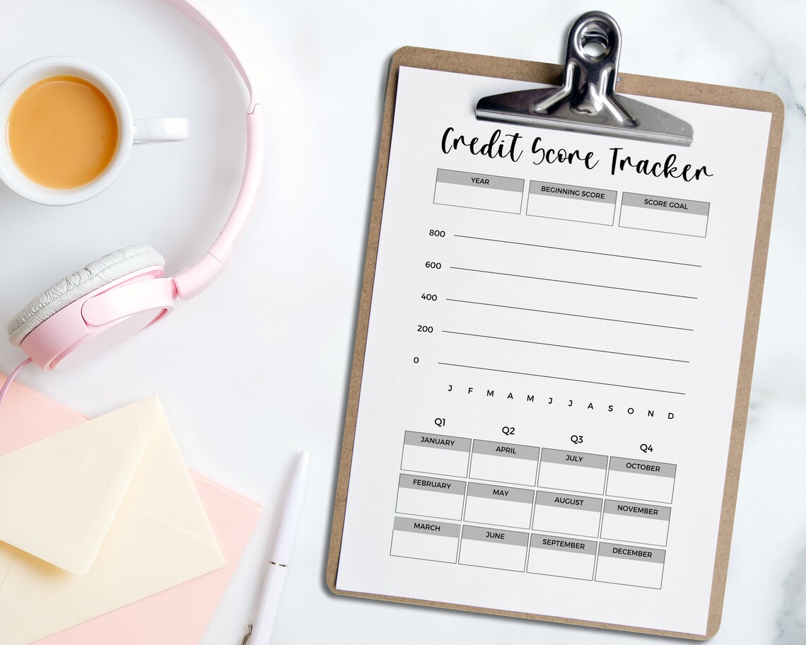 Credit Score Tracker Printable Budget Tracker Credit - Etsy
