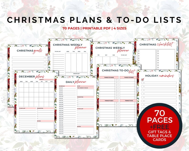 Christmas Planner Printable Holiday Planner Gift Budget - Etsy