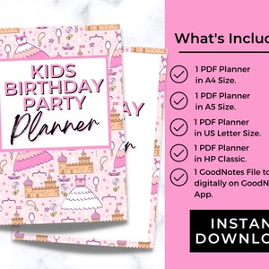 Birthday Party Planner | Kids Birthday Planner | Printable Birthday ...