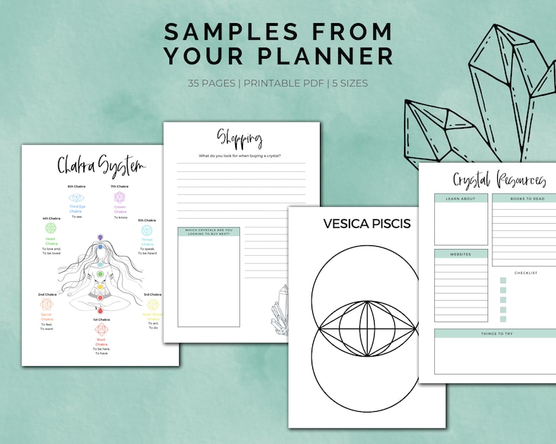 Crystal Planner Printable Instant Download, Crystal Journal, Crystal ...