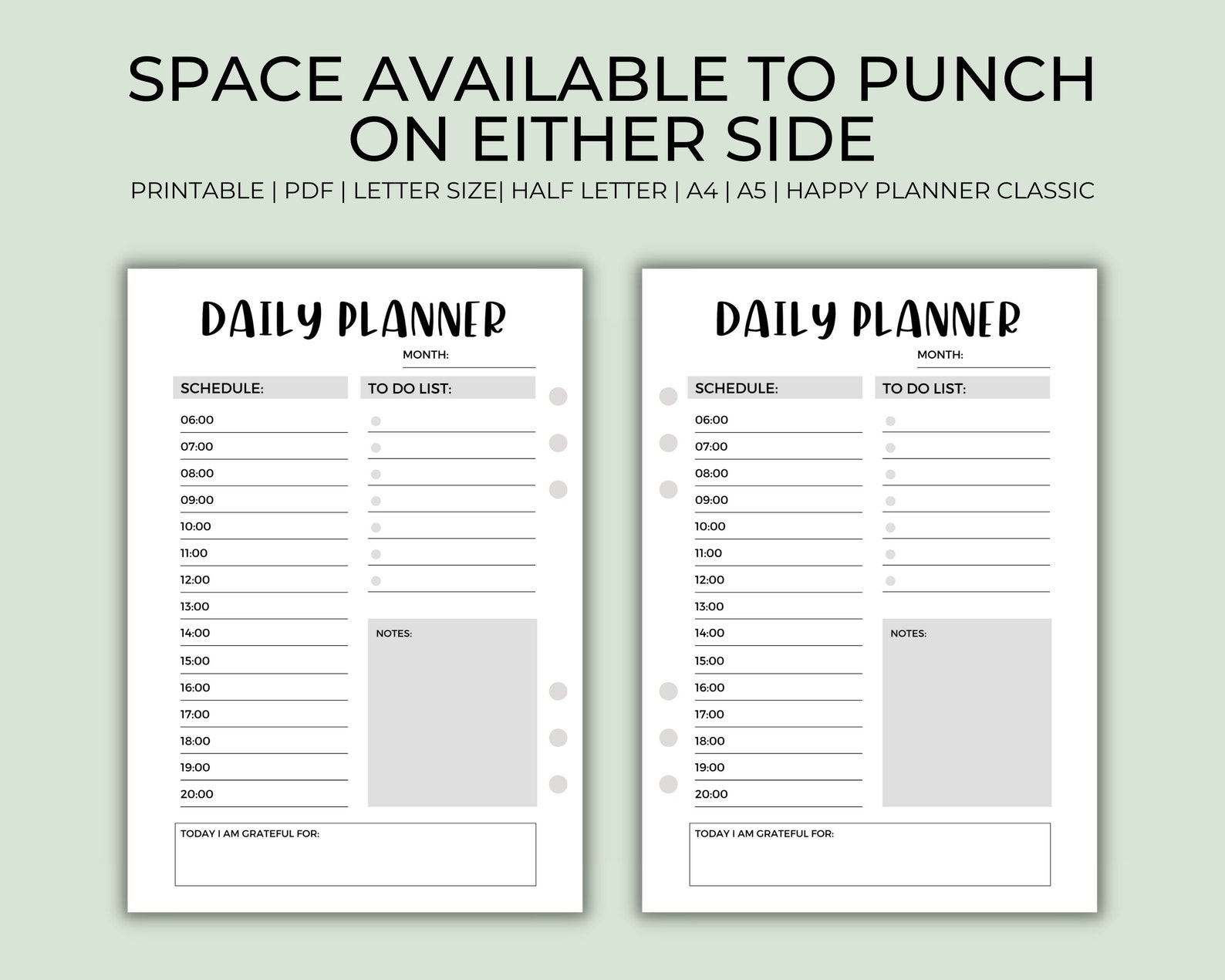 Daily Planner Printable Instant Download, To-do List, Improve ...