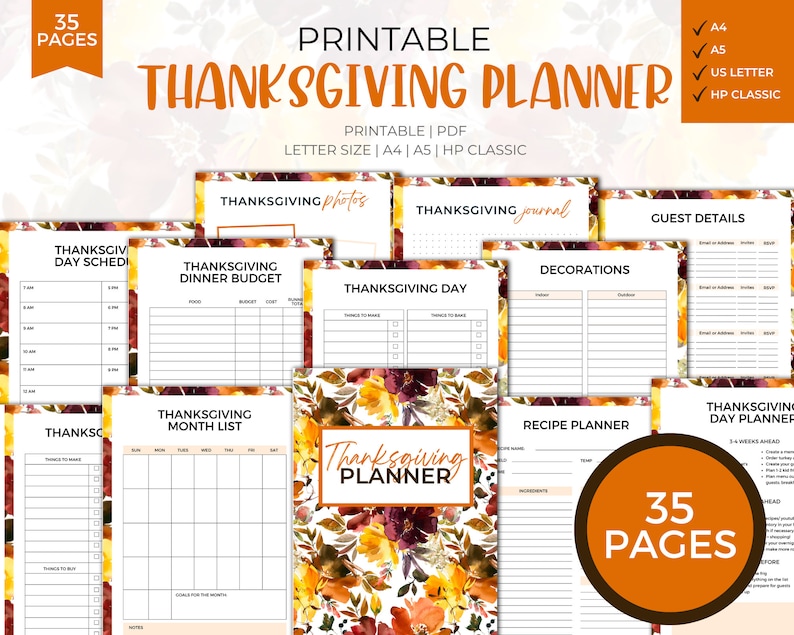 Holiday Planner Bundle: Christmas, Thanksgiving, Halloween (printable ...
