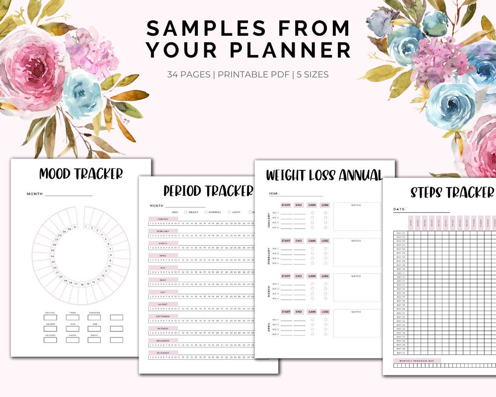 Weight Loss Journal Tracker Download, Planner, Workout Fitness ...