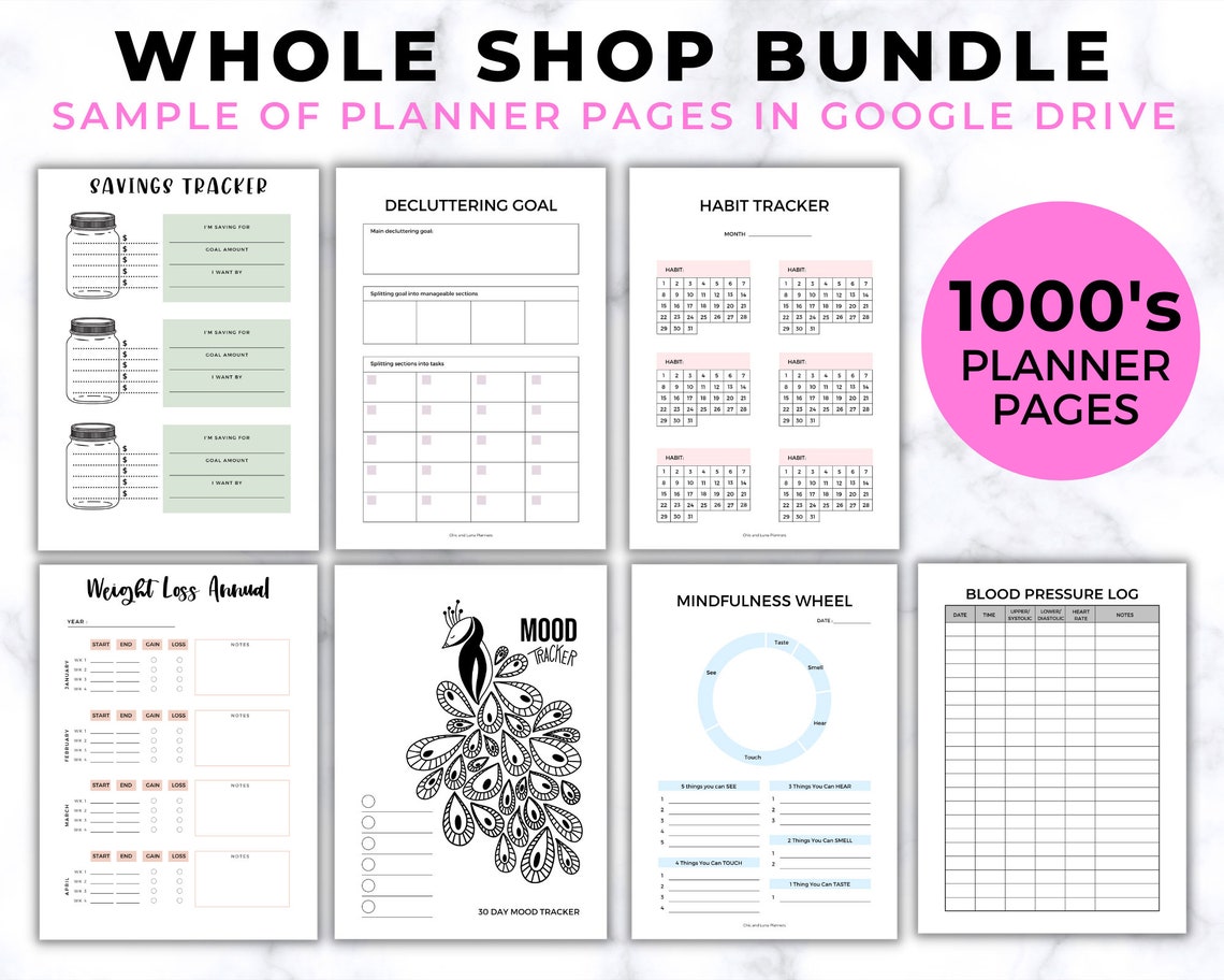Whole Shop Bundle All the Planners and Inserts in My Google - Etsy