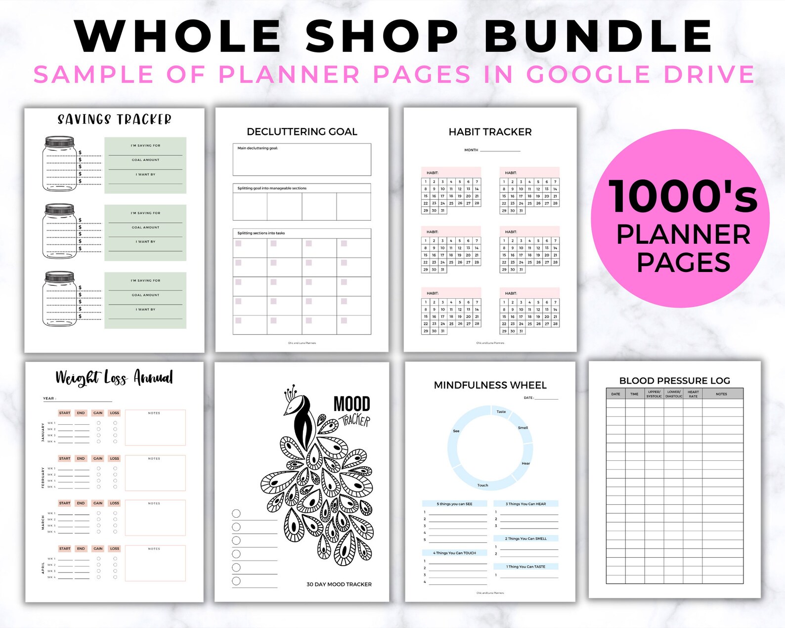 Whole Shop Bundle All the Planners and Inserts in My Google Drive ...