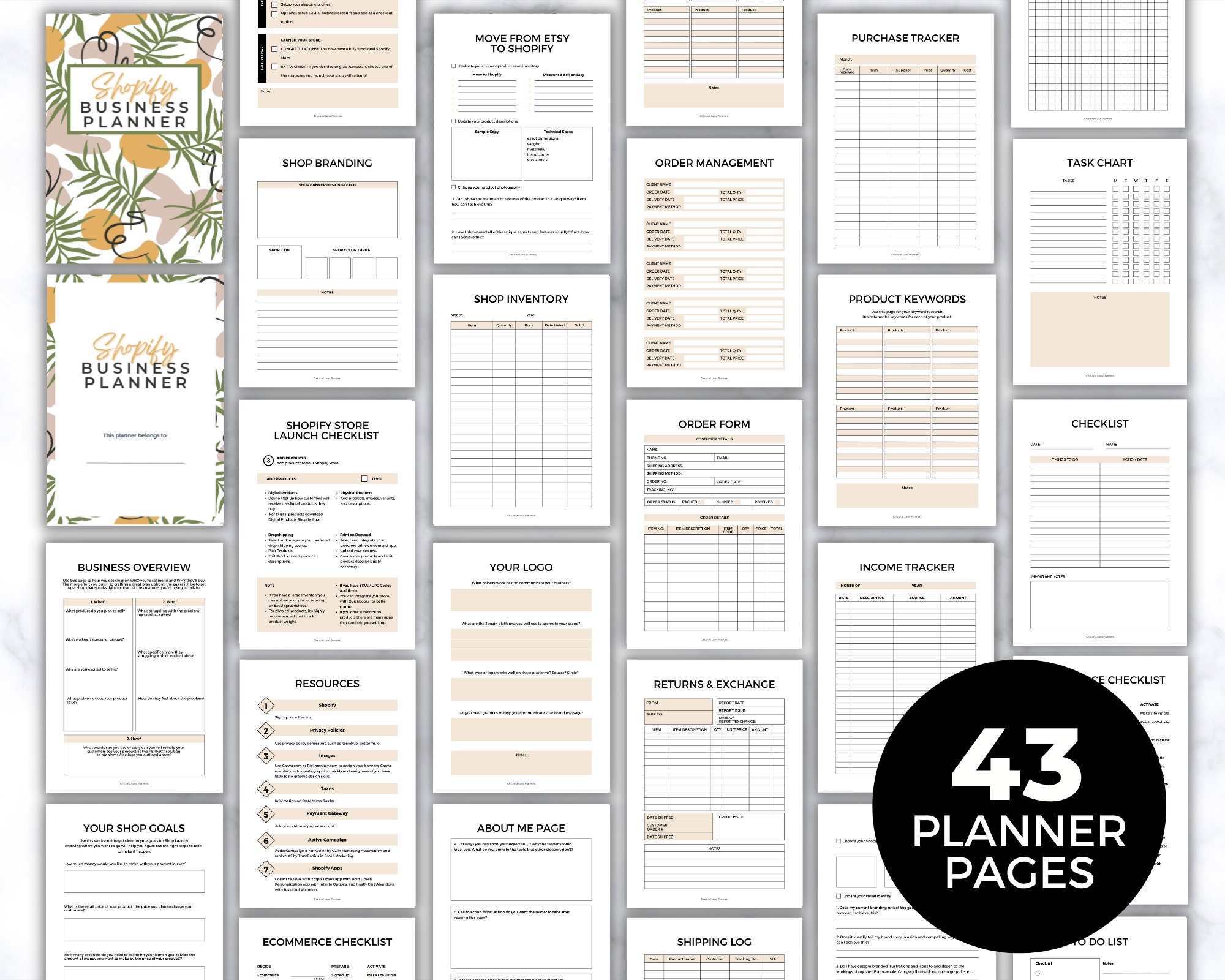 Shopify Store Planner Printable Digital Shopify Planner - Etsy