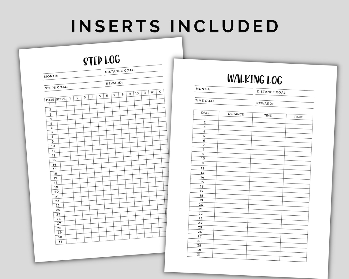 Step & Walking Tracker Printable Download Step Log - Etsy