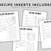 Recipe Inserts Printable Instant Download, Recipe Planner Inserts, PDF ...