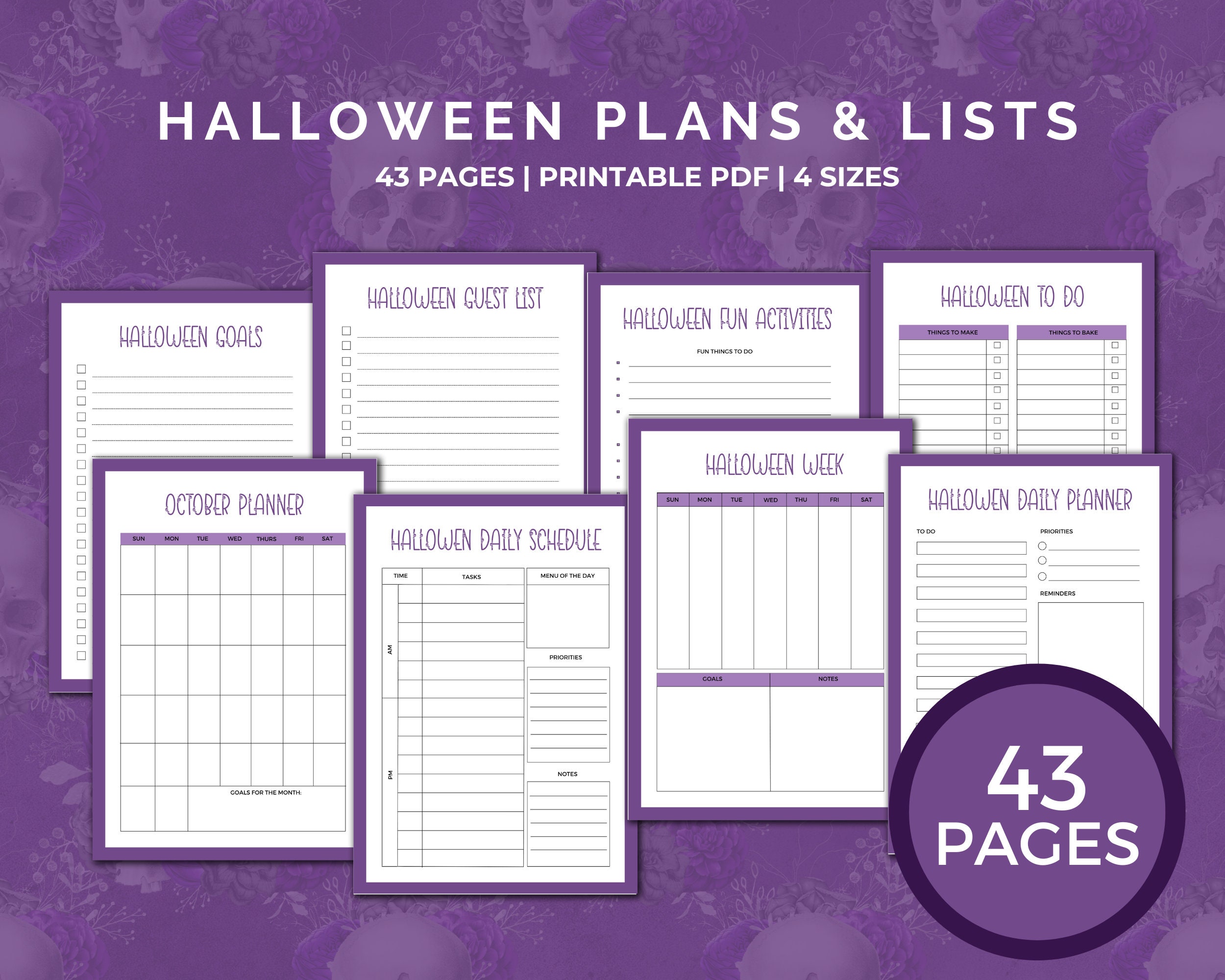 Halloween Planner Printable, Goodnotes Halloween Planner, Halloween ...