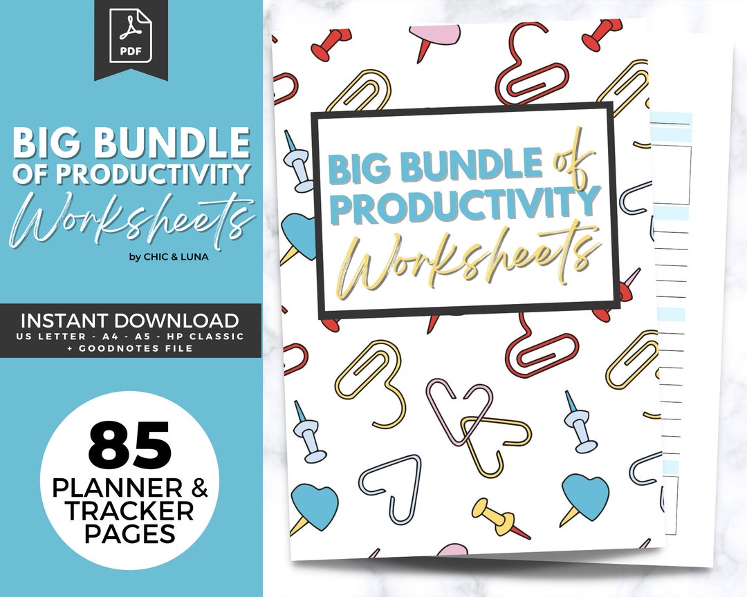 Productivity Planner Bundle: Habit & Goal Tracker (PDF Digital Download ...