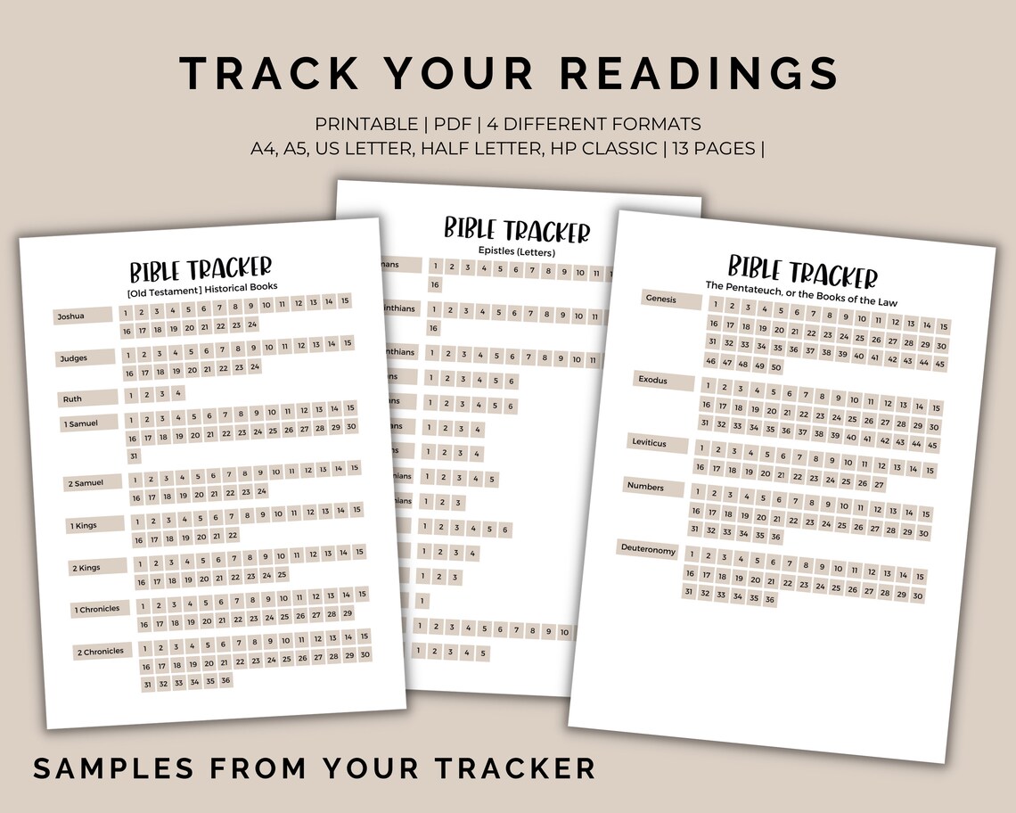 Printable Bible Reading Tracker A4 Letter Fall PDF Bible - Etsy