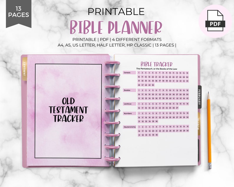 Printable Bible Reading Tracker A4, Letter, Fall, PDF, Bible Journal ...