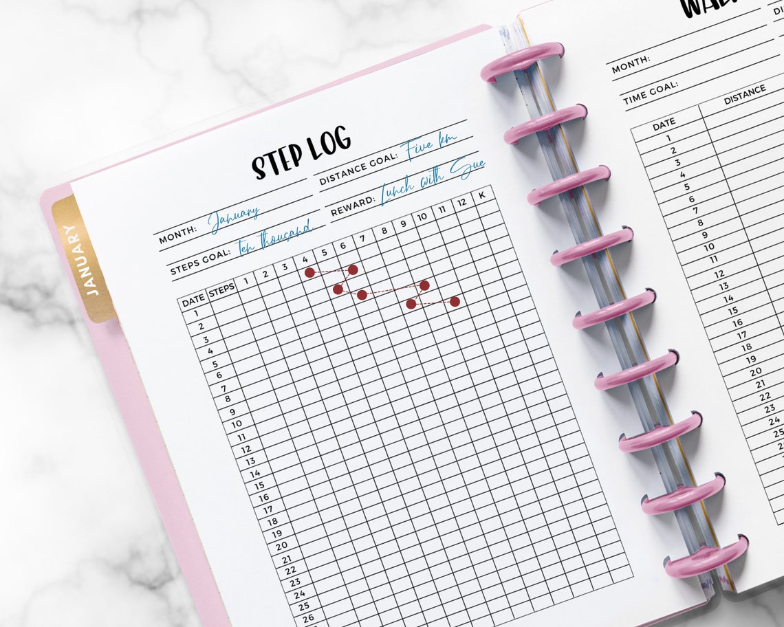 Step & Walking Tracker Printable Download Step Log - Etsy