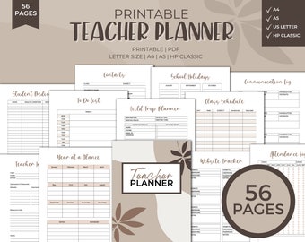 Printable Teacher Planner, Teacher Plan Book, Teacher Agenda, Lesson ...