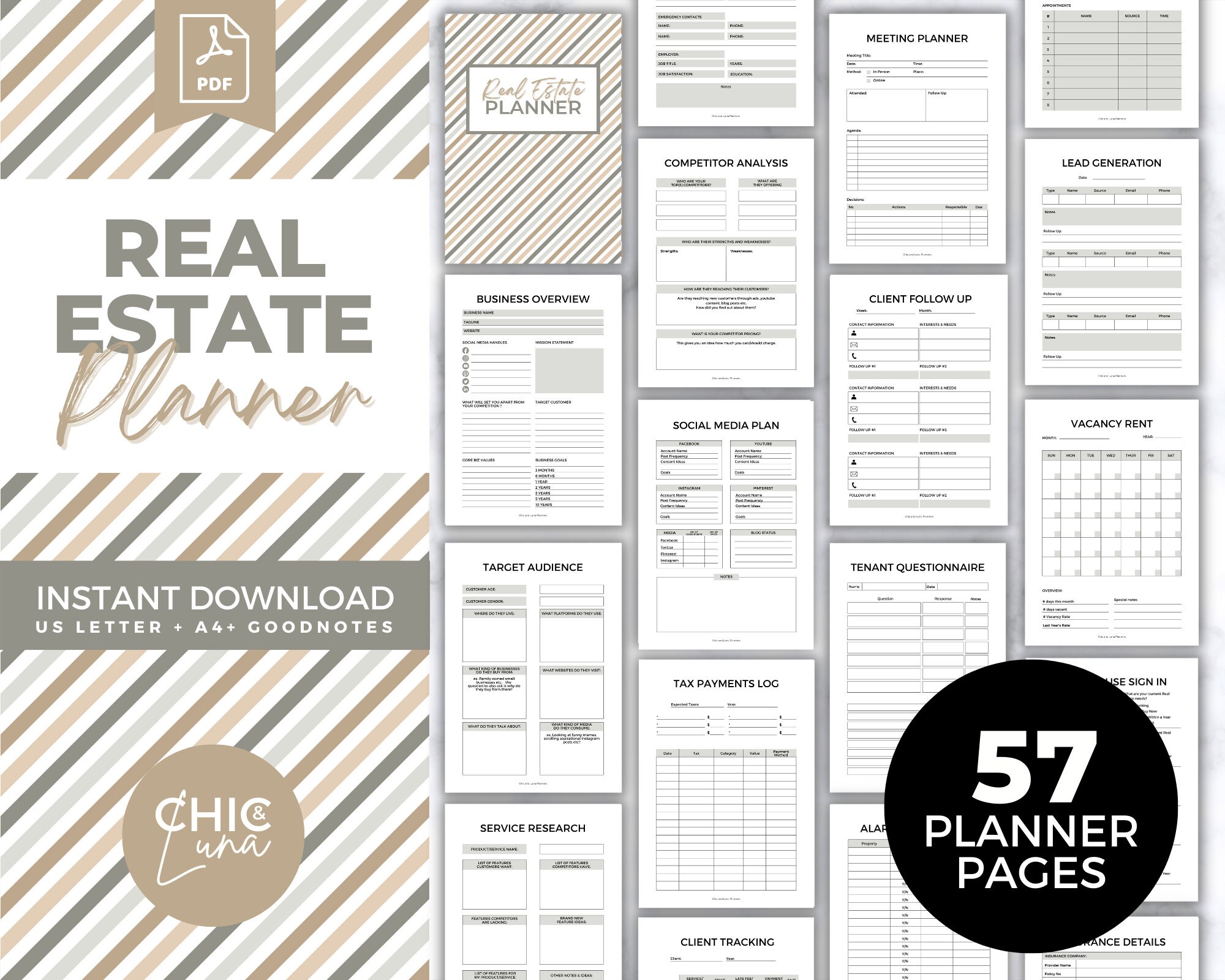 Real Estate Agent Planner | Printable | Realtor Checklist | Real Estate ...