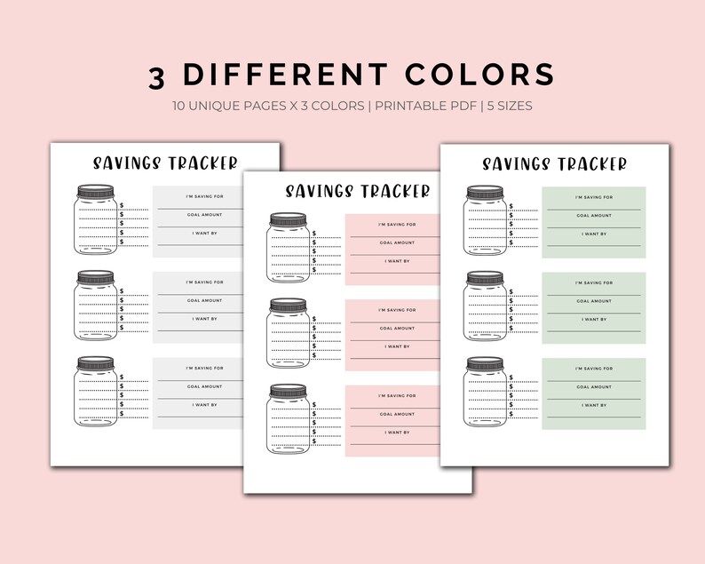 Money Savings Tracker Printable: Budget Template (digital Download) - Etsy