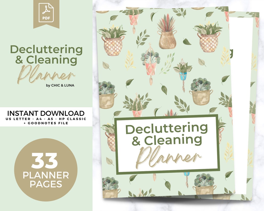 Decluttering Planner Printable Cleaning Journal Decluttering and ...