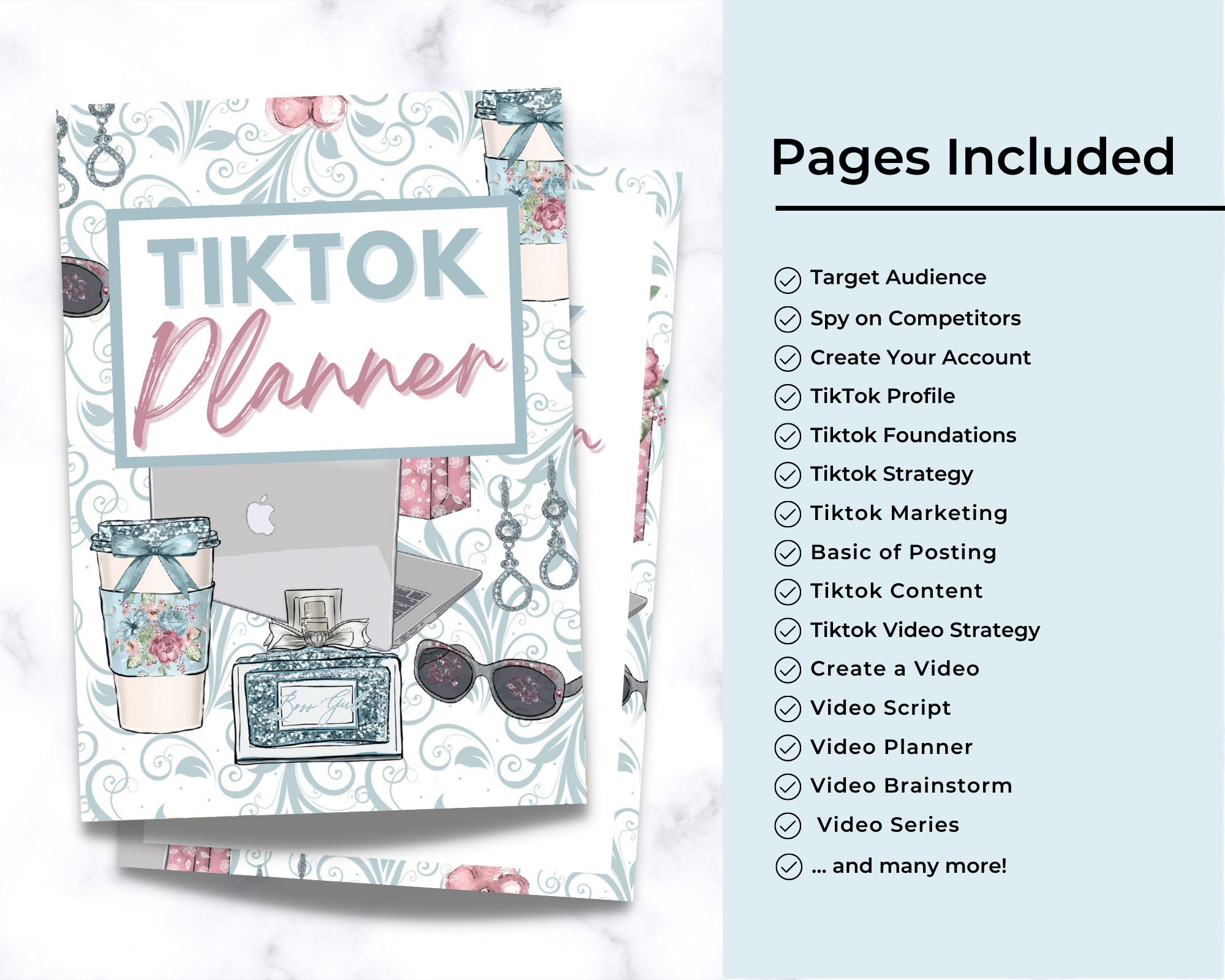 Tiktok Planner Tik-tok Content Schedule Tiktok Strategy Hashtag Search ...