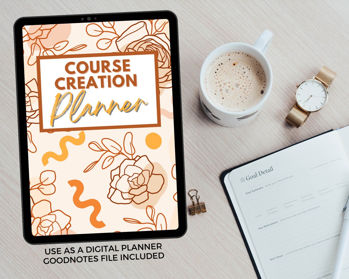 Printable Course Creation Planner: 44-page Workbook (PDF & Goodnotes ...