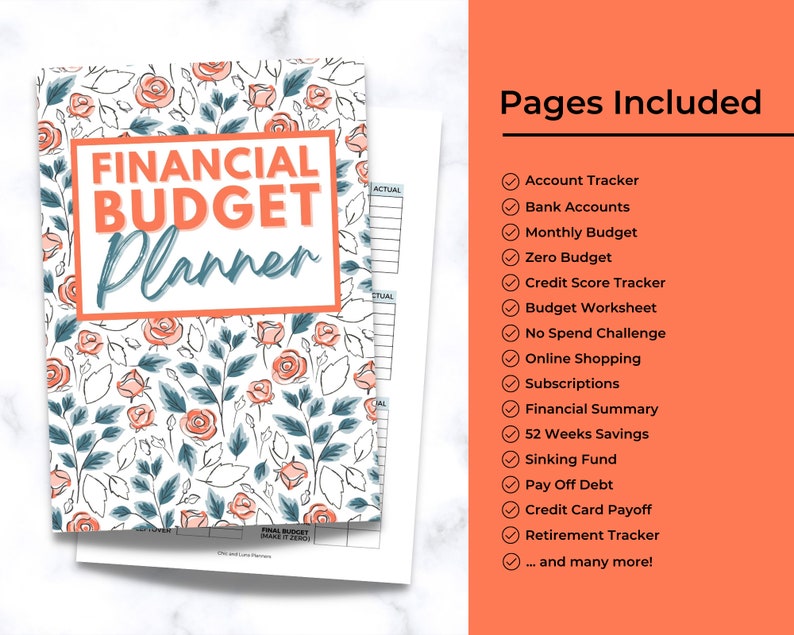 Budget Planner Printable Finance Planner Finance Tracker - Etsy