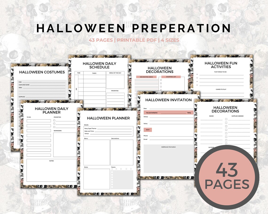 Halloween Planner Printable, Holiday Planner, Halloween Planner Insert ...