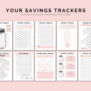 Money Savings Tracker Printable: Budget Template (digital Download) - Etsy
