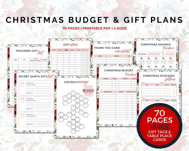 Christmas Planner Printable Holiday Planner Gift Budget - Etsy