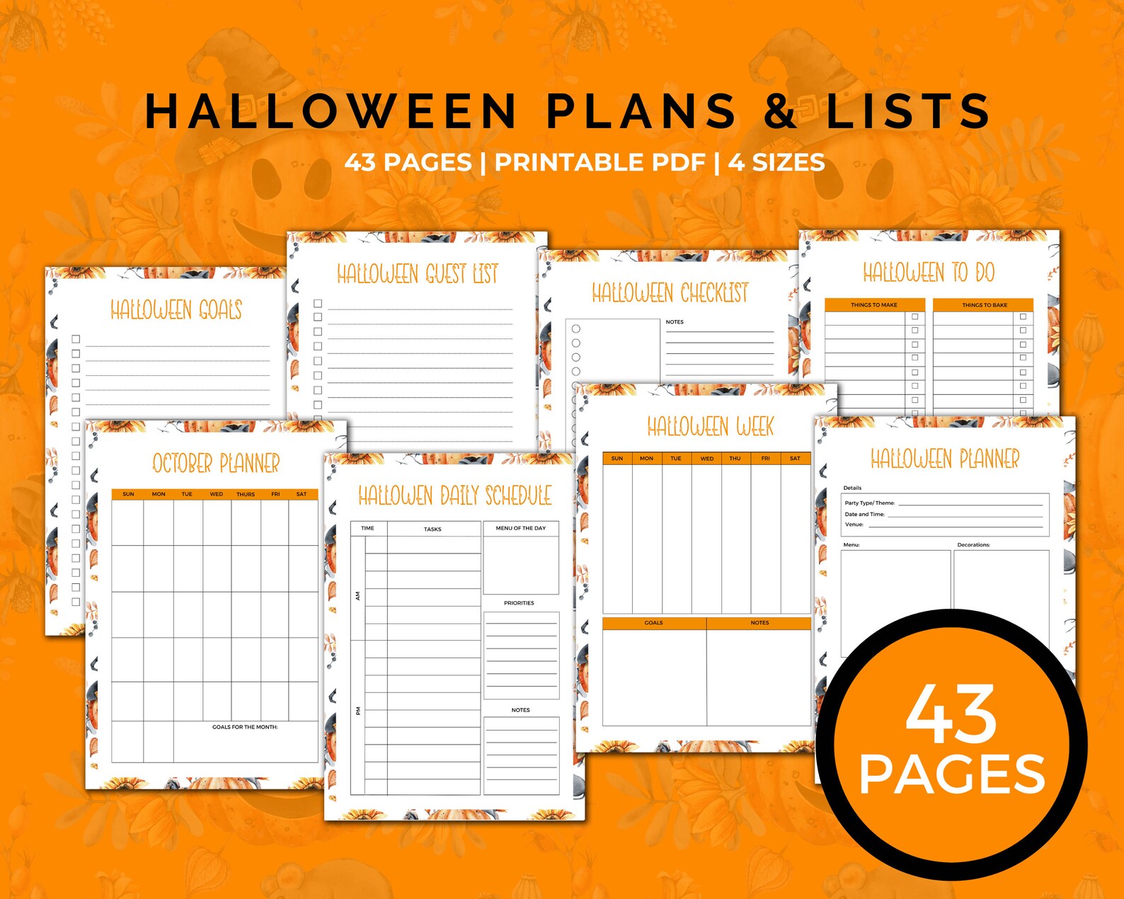 Halloween Planner Printable Goodnotes Halloween Planner - Etsy