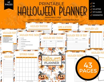Halloween Planner Printable, Goodnotes Halloween Planner, Halloween ...
