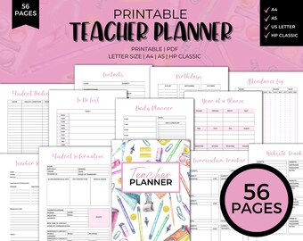 Teacher Planner Printable, Undated Planner, Lesson Planner, Academic ...