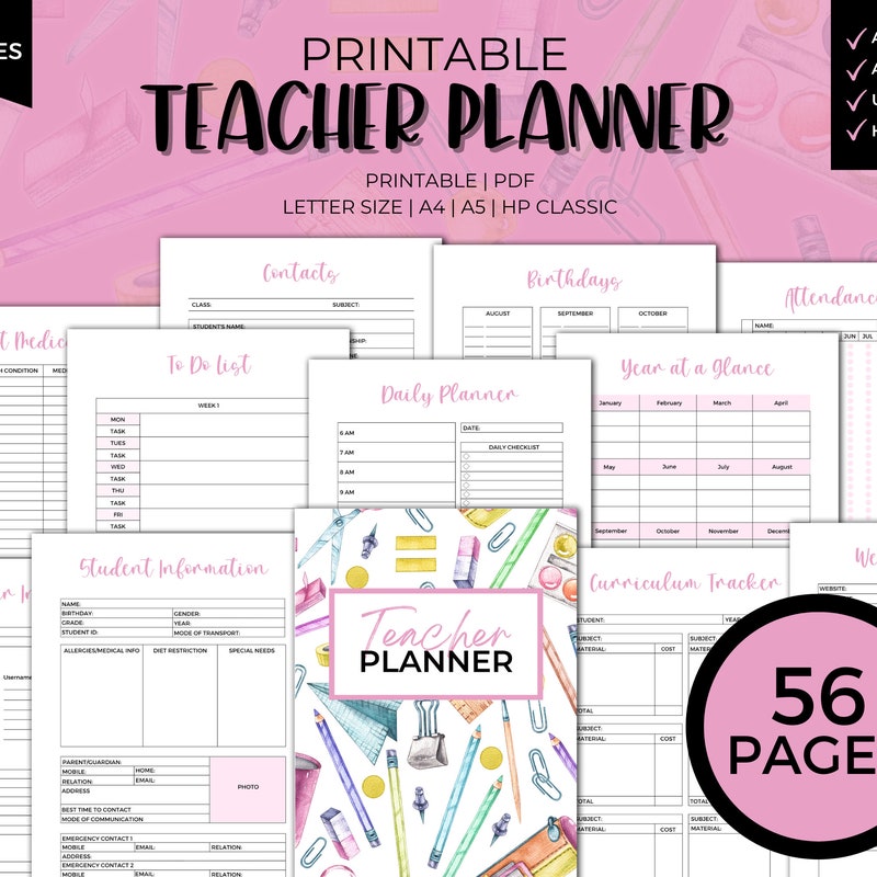 Teacher Planner - Etsy