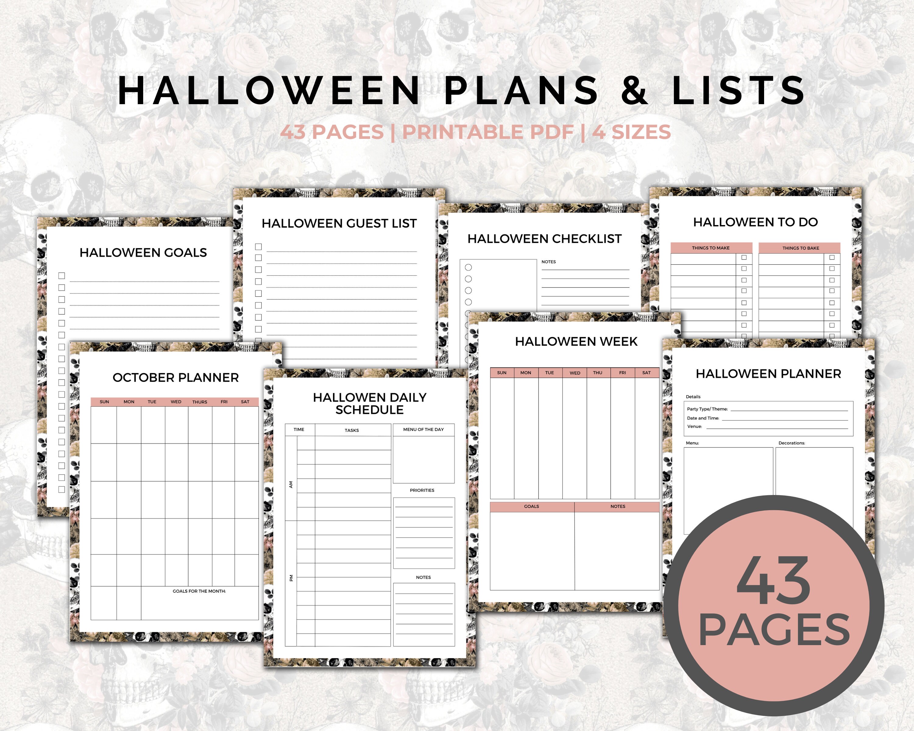 Halloween Planner Printable, Holiday Planner, Halloween Planner Insert ...
