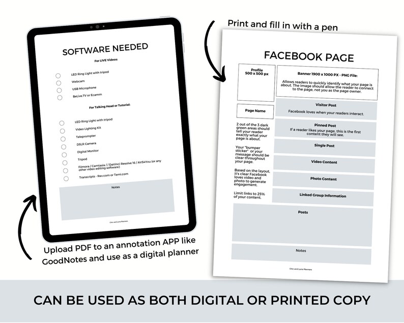 Facebook Planner Printable FB Group Planner Facebook - Etsy