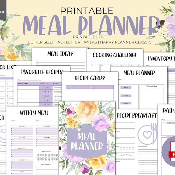 Meal Planner Printable - Etsy