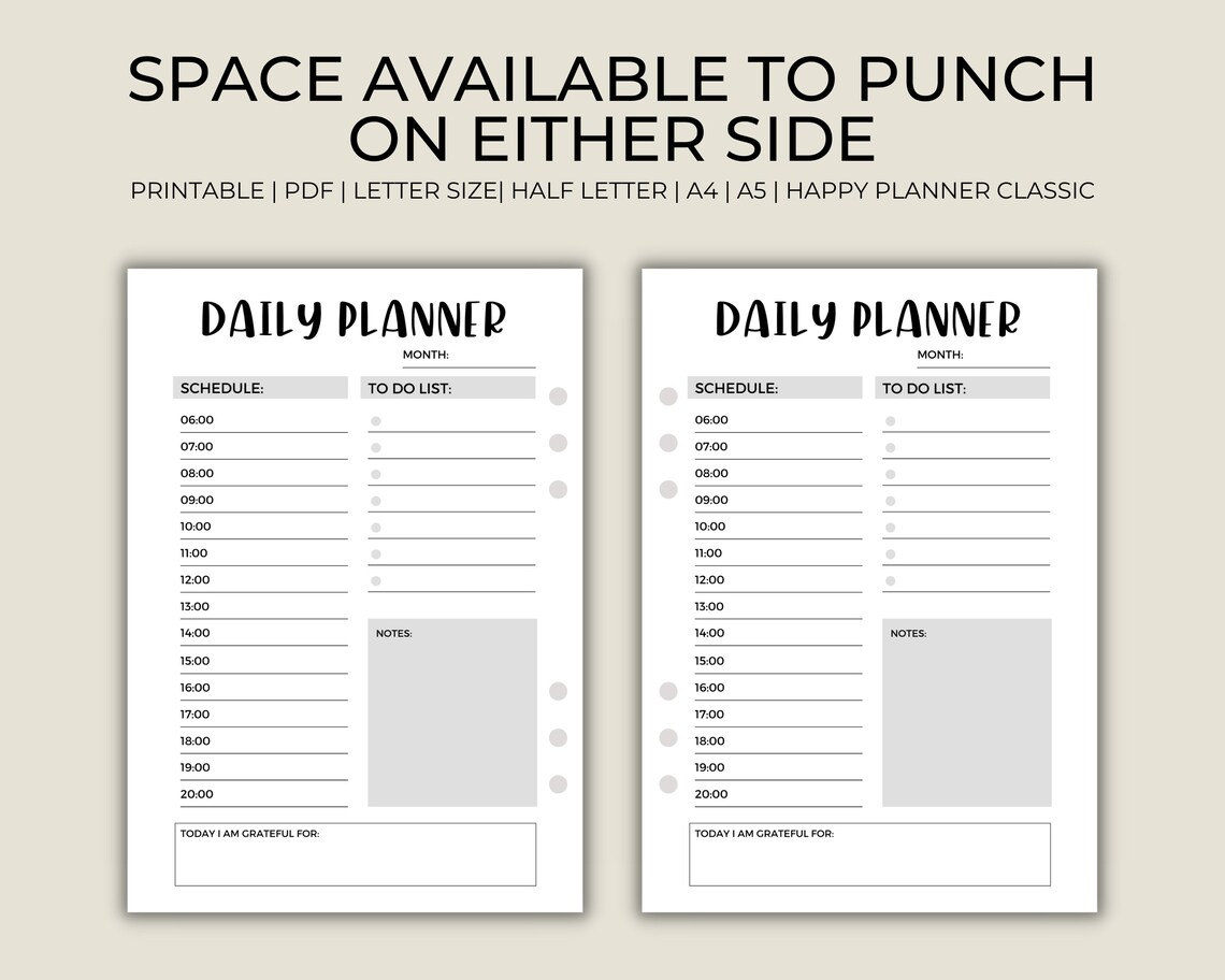 Daily Planner Printable Instant Download, To-do List, Productivity ...