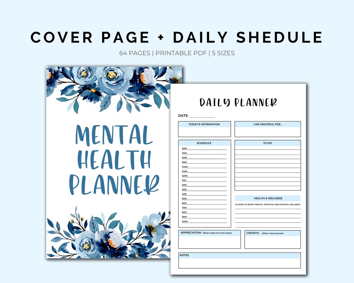 Mental Health Daily Journal Printable Therapist Anxiety - Etsy