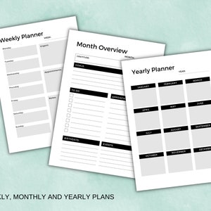Green Planners & Trackers Bundle - Printable, Download, Daily Planner ...