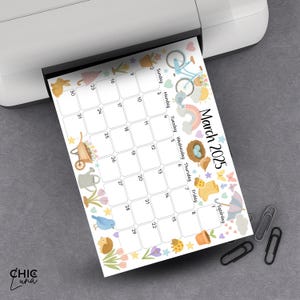 March 2025 Calendar Editable PDF | Spring Theme | Goodnotes + PNG ...