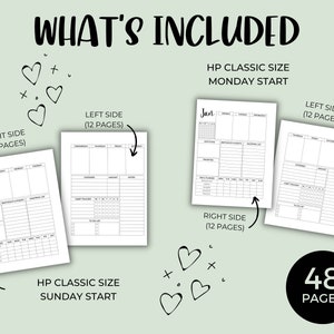 Week at a Glance Printable - Instant Download, Weekly Planner Undated ...