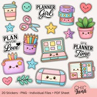 Premium Vector Clipart - Kawaii Planning Clipart - Cute Planner Clip ...