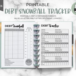 Debt Snowball Tracker Printable Instant Download Debt | Etsy